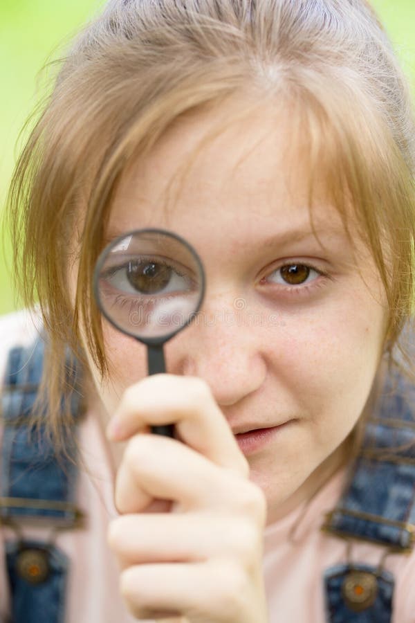 Magnifier stock image. Image of look, face, kids, children - 72324777