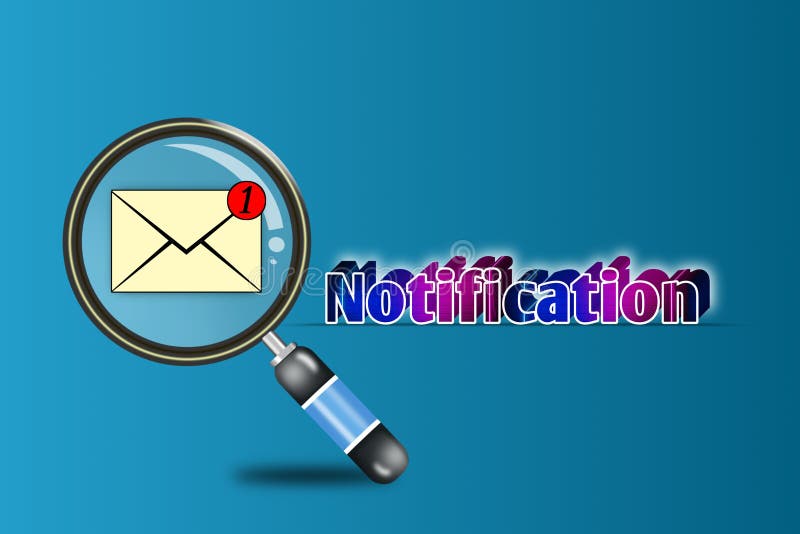 Magnifier Glass on Envelope with 1 Notification and Text Written ...
