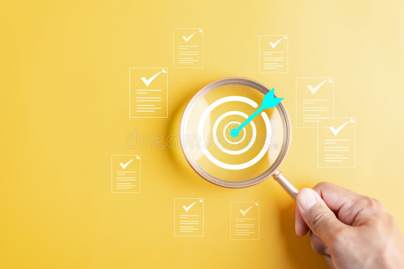 Magnifier Glass Focus To Target Icon Which for Planning Development ...