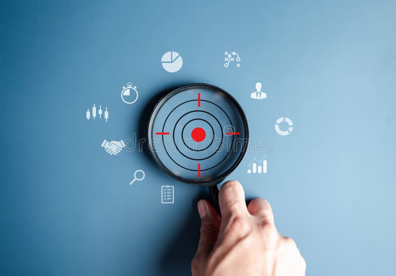 Magnifier Glass Focus To Target Icon Which for Planning Development ...