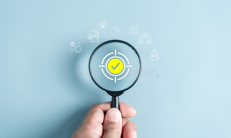 Magnifier Glass Focus To Target Icon Which for Planning Development ...