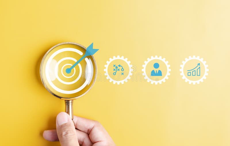 Magnifier Glass Focus To Target Icon Which for Planning Development ...