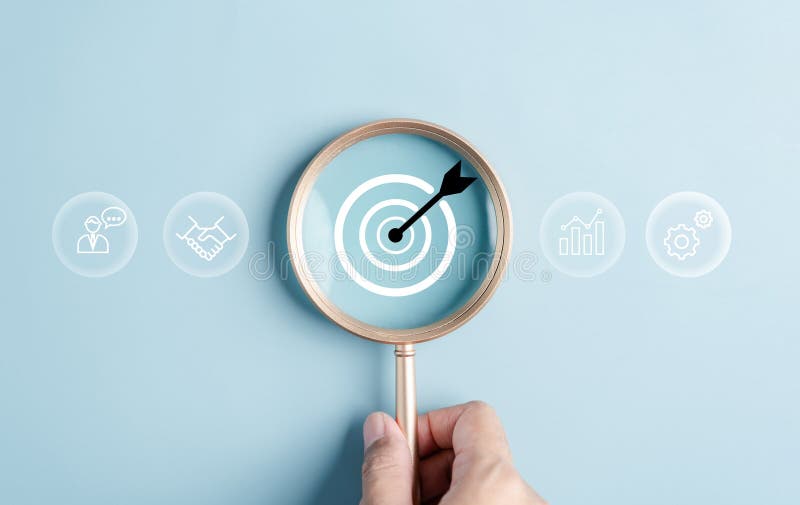 Magnifier Glass Focus To Target Icon Which for Planning Development ...