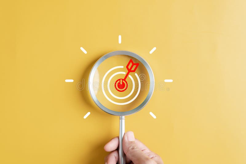 Target Objective with Idea Creative Light Bulb. Planning Development ...