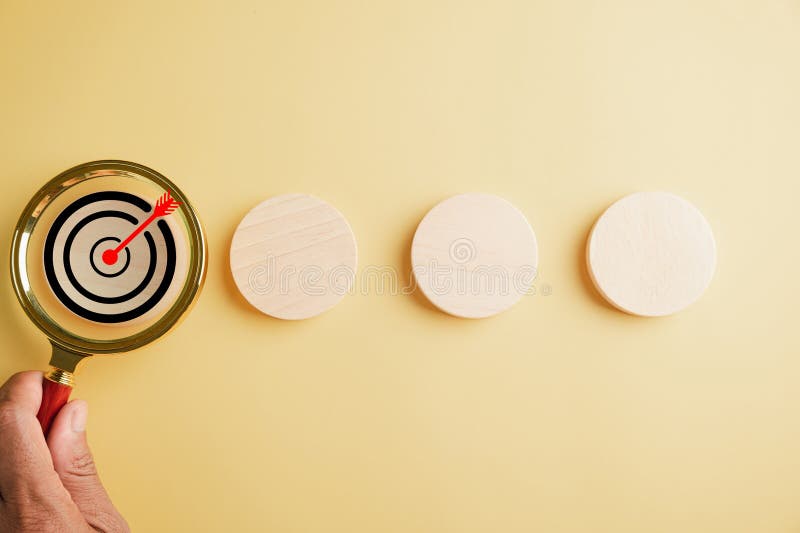 Target Board Inside Magnifier Glass for Focus Business Objective Stock ...