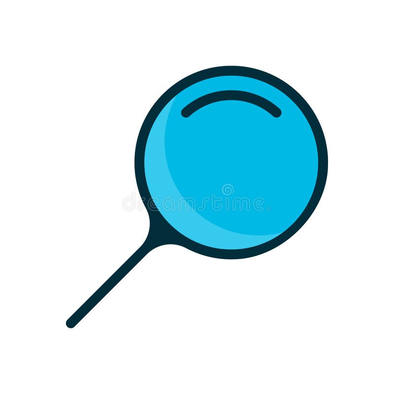 Magnifier Glass Symbol Blue Icon Vector Illustration Isolated on White ...