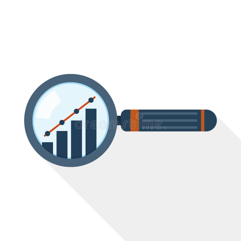 Magnifier and Graph Icon. Vector Illustration. Stock Illustration ... Magnifier and Graph Icon. Vector Illustration. Stock Illustration ...