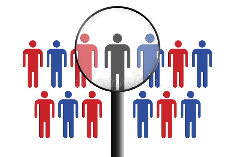 Magnifier growing men stock illustration. Illustration of research ...