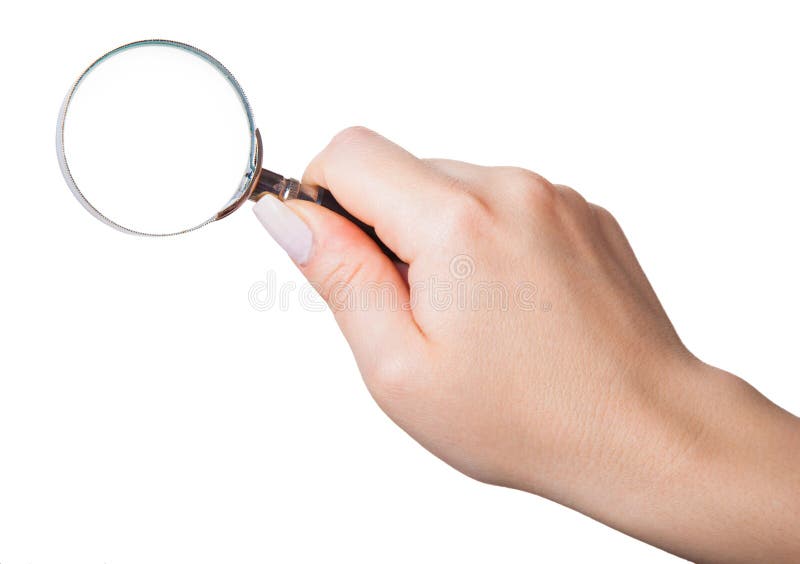 Magnifying glass in hand stock image. Image of vision - 12734113