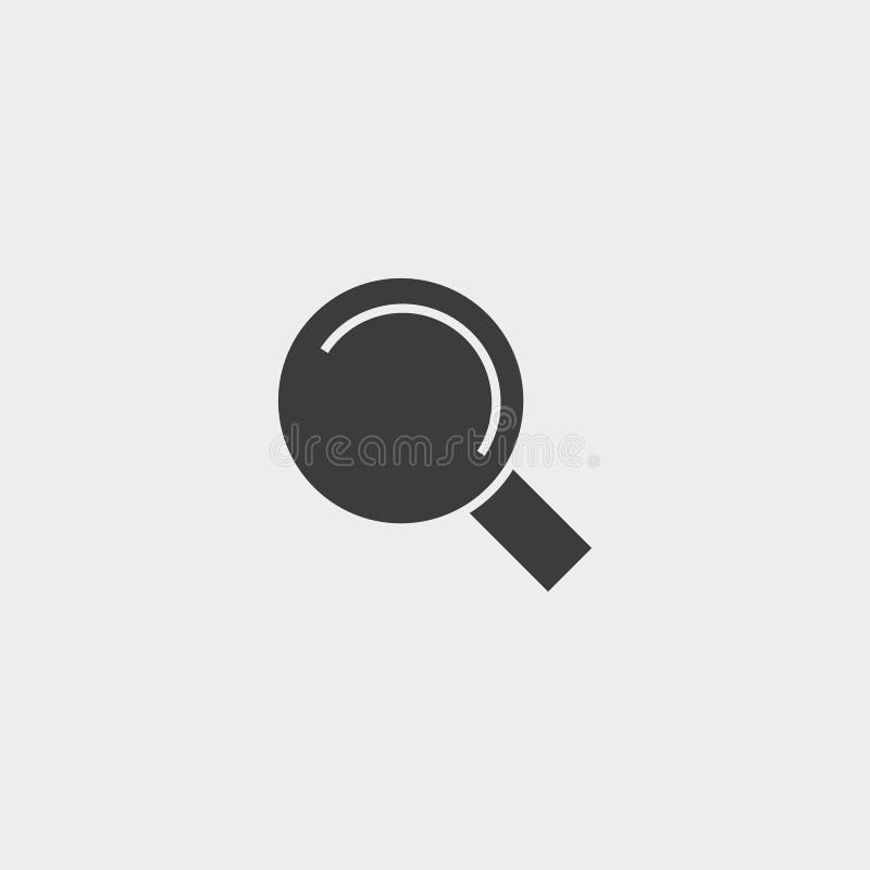 Magnifier Icon in a Flat Design in Black Color. Vector Illustration ...