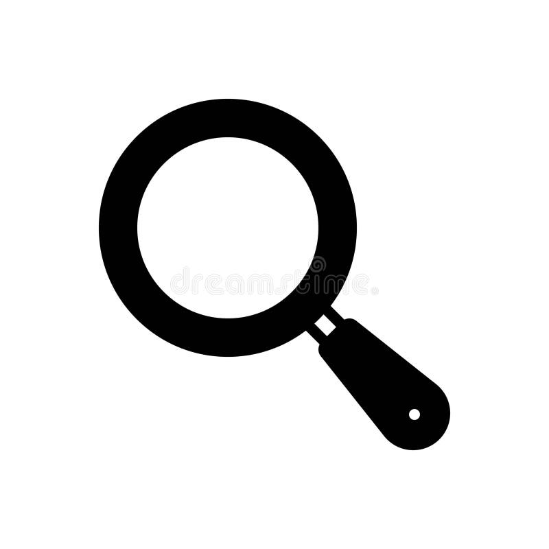 Black Solid Icon for Magnifier, Magnifying Glass and Tool Stock Vector ...
