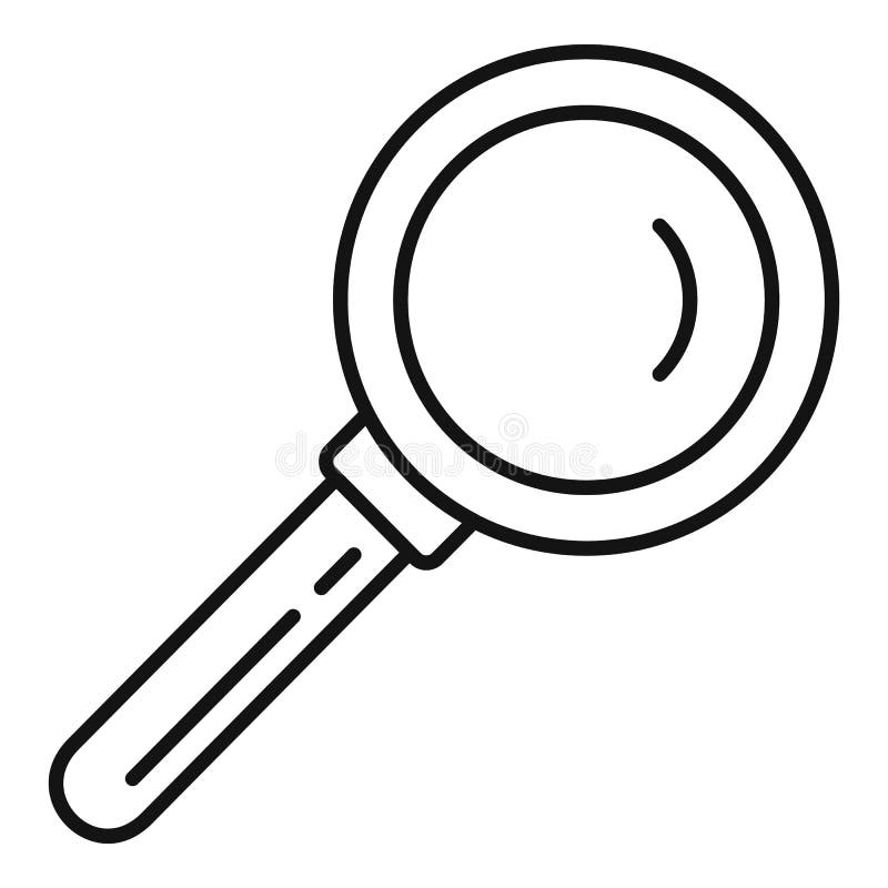 Magnifier Icon, Outline Style Stock Vector - Illustration of experiment ...