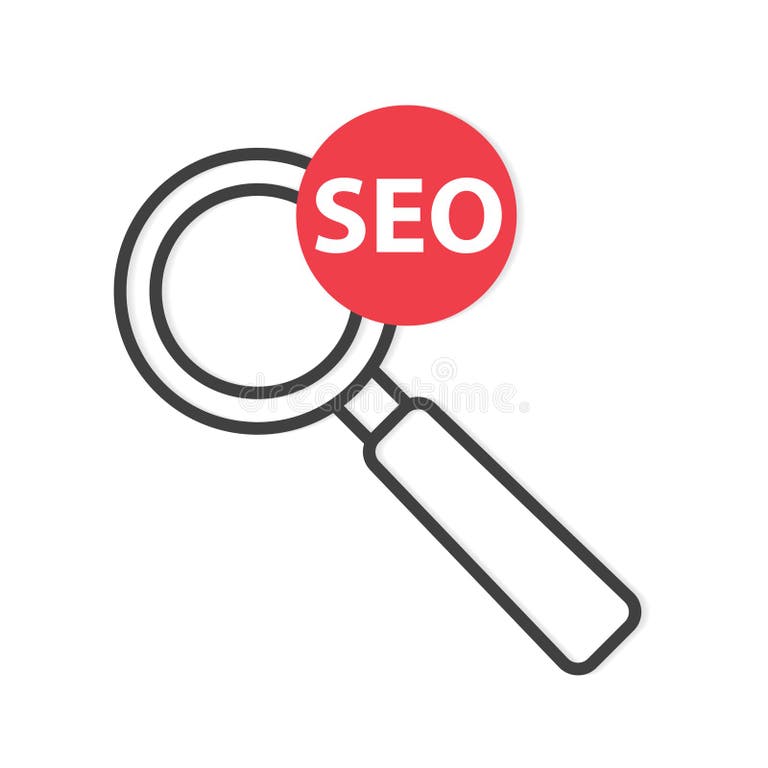 Magnifier Icon and SEO Search Engine Optimization Acronym Stock Vector ...
