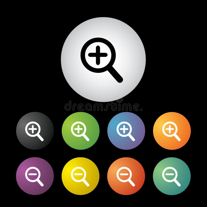 Magnifier icon set stock vector. Illustration of optical - 89764966