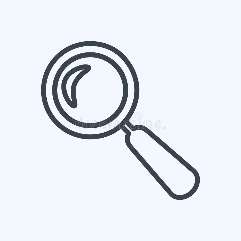 Magnifier Icon in Trendy Line Style Isolated on Soft Blue Background ...