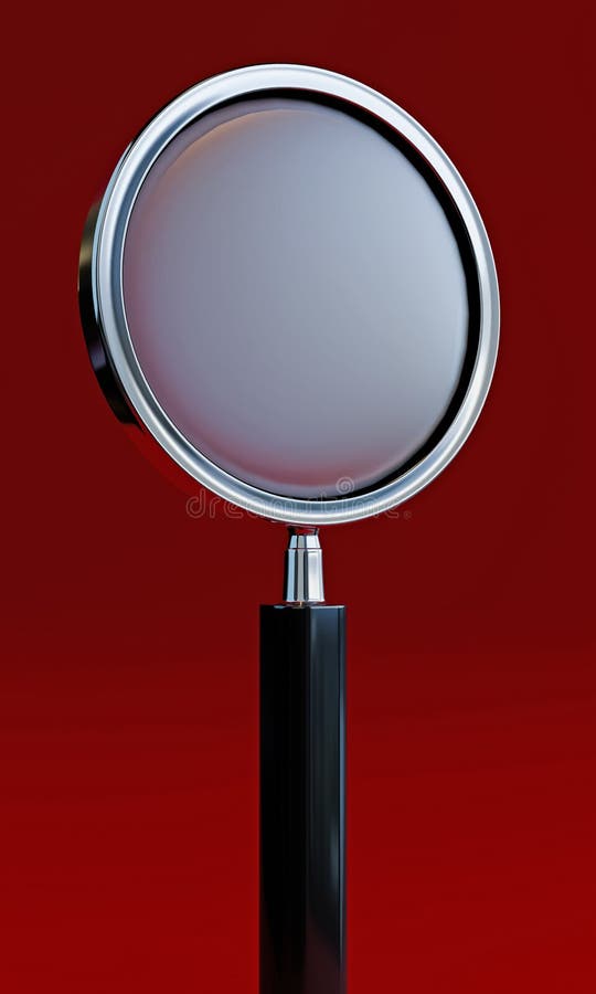 Magnifier Isolated on Red Background Stock Illustration - Illustration ...