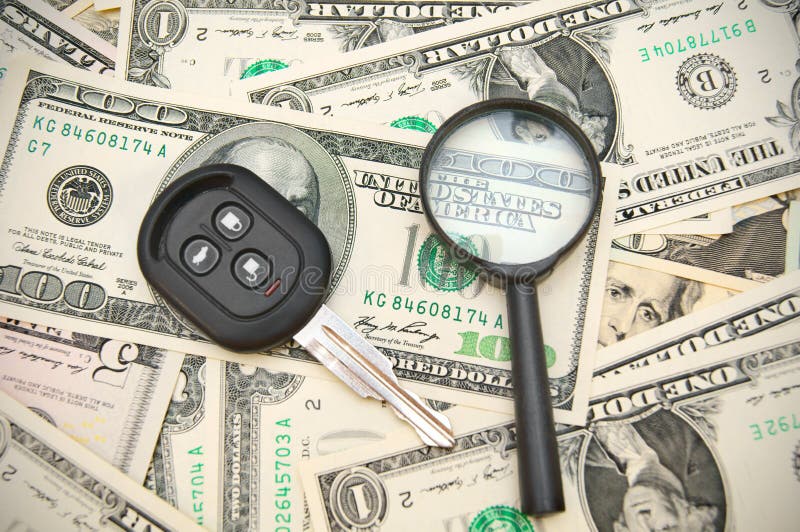 Magnifier and key stock image. Image of abundance, bill - 33723449