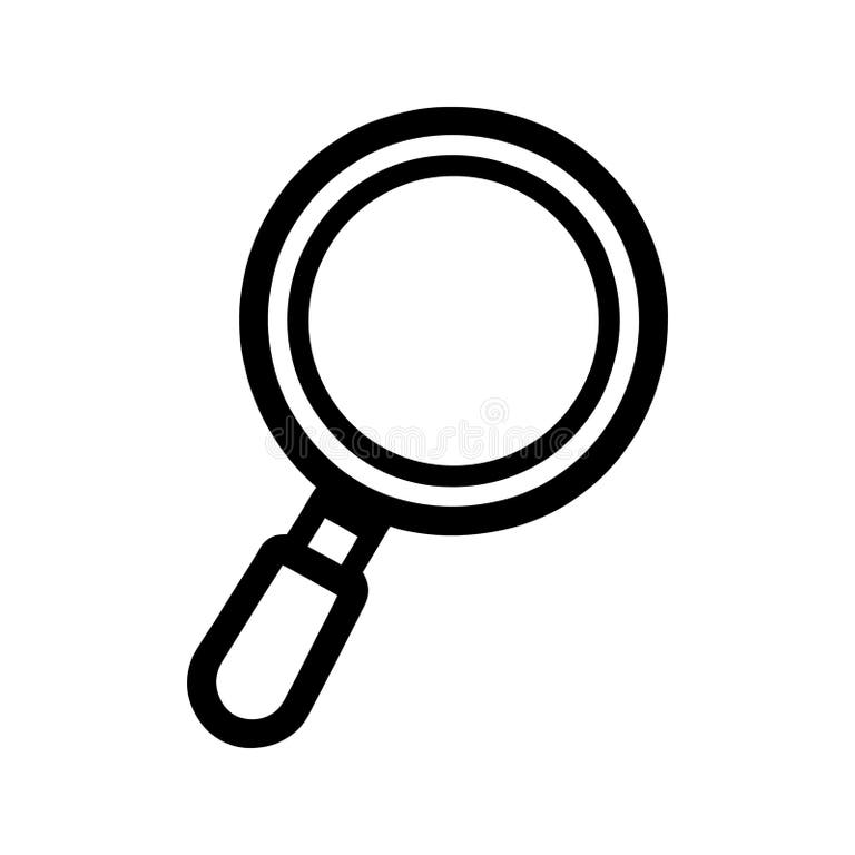 Magnifier Lens Icon in Flat Linear Style Isolated Stock Vector ...