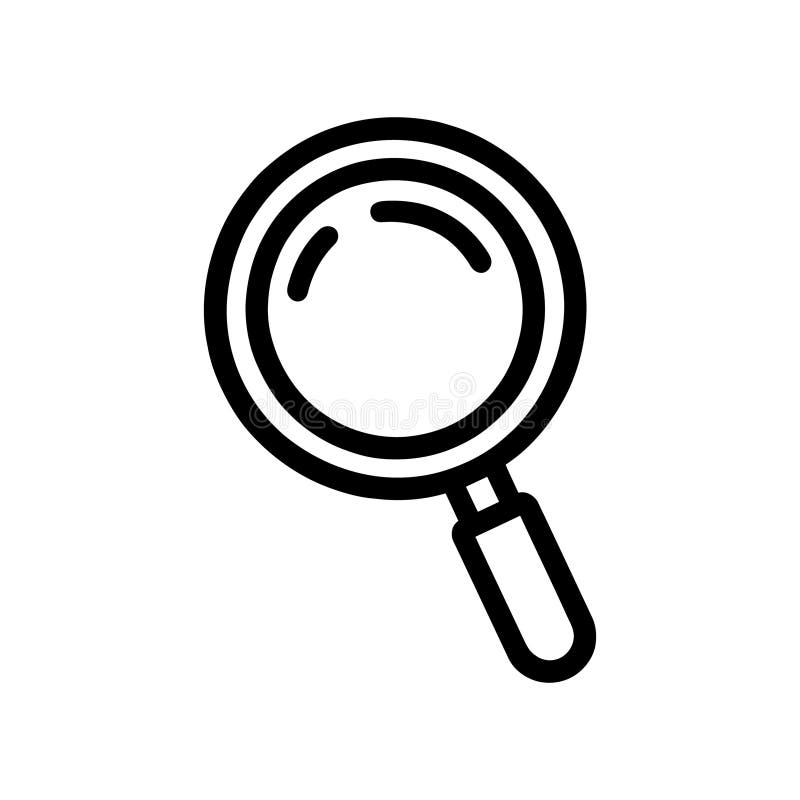 Magnifier Lens Icon in Flat Linear Style Isolated Stock Vector ...