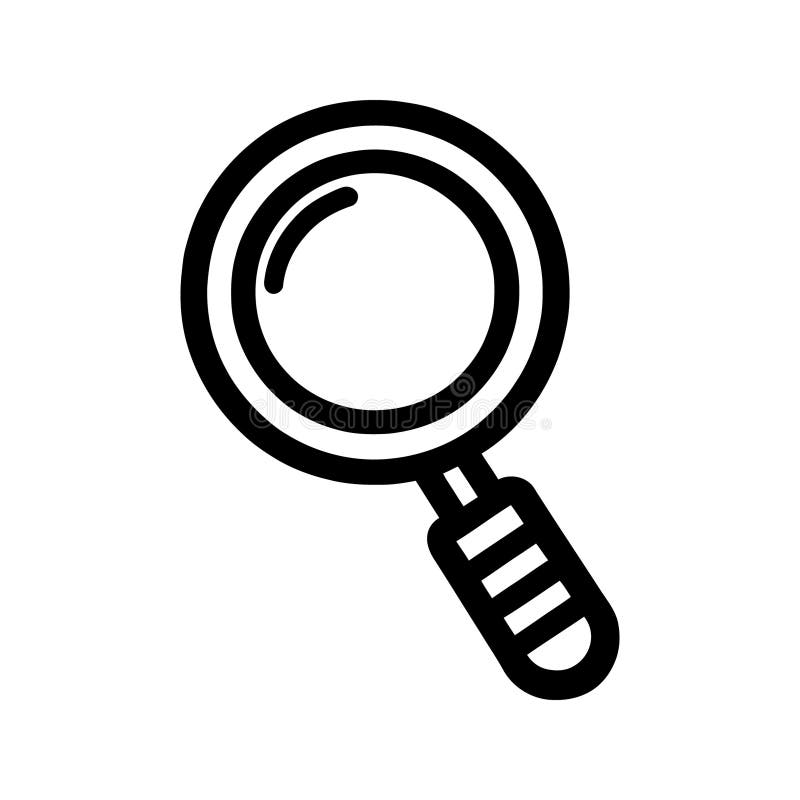 Magnifier Lens Icon in Flat Linear Style Isolated Stock Vector ...