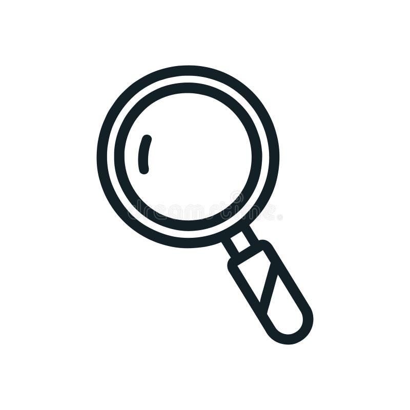 Magnifier Lens Icon in Flat Linear Style Isolated Stock Vector ...