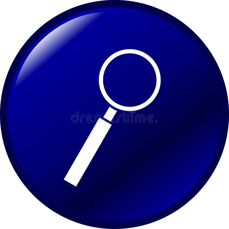 Magnifier Look or Search Vector Blue Button Stock Vector - Illustration ...