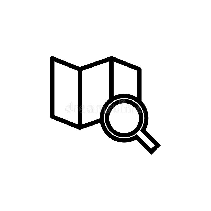 Magnifier on the Map Icon. Element of Navigation for Mobile Concept and ...