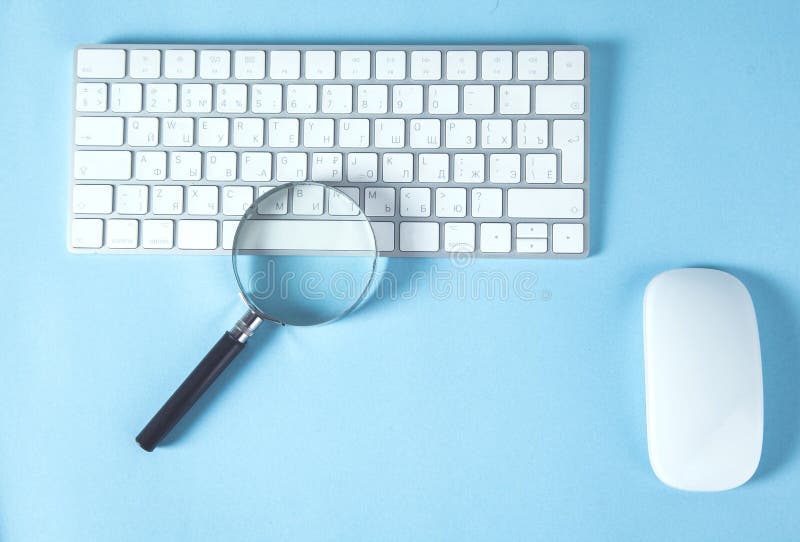 Magnifier and mouse stock photo. Image of business, technology - 169900660