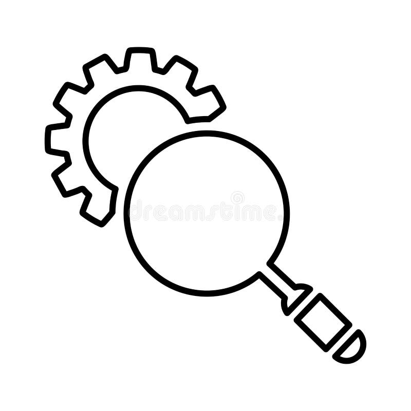 Magnifier, Optimization Line Icon. Outline Vector Stock Vector ...