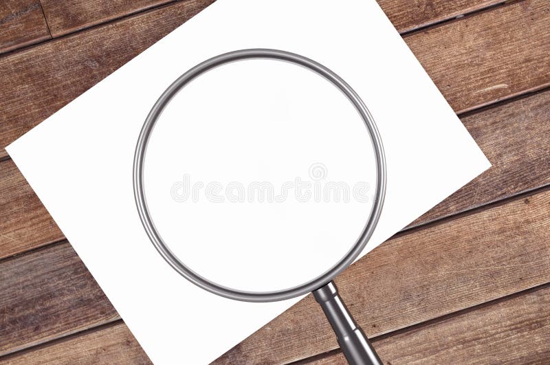 Magnifier and Paper Sheet with Space for Your Text,3d Rendering Stock ...