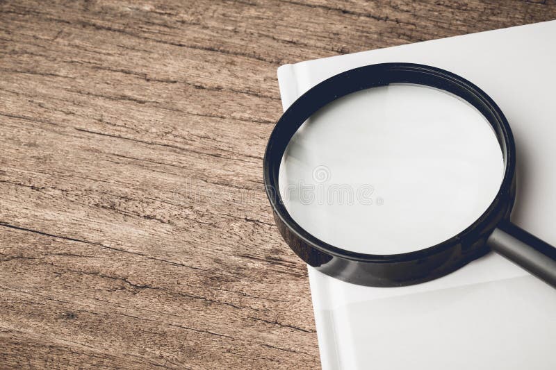 Magnifier Placed on the Book. Design Template for Art Work or Add Text ...