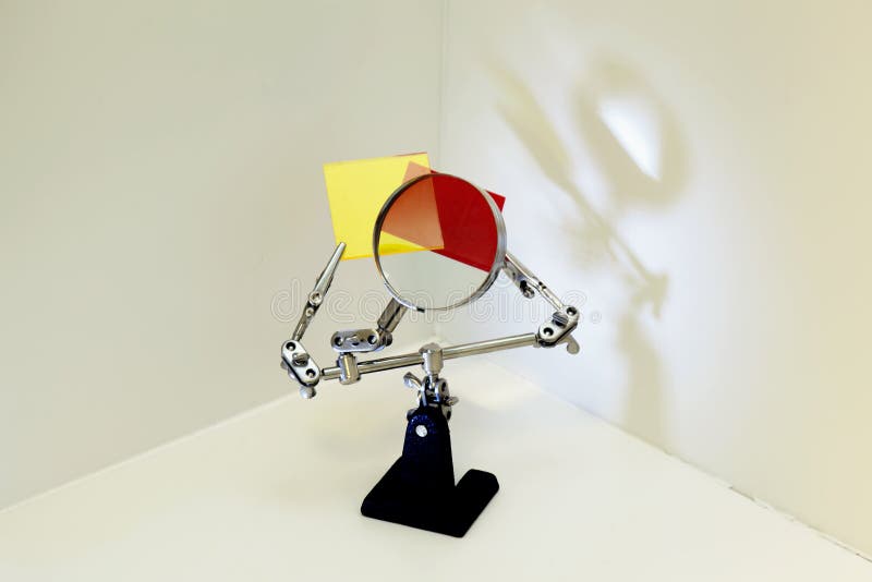 A Magnifier and Plexiglass Square Shapes Stock Image - Image of black ...
