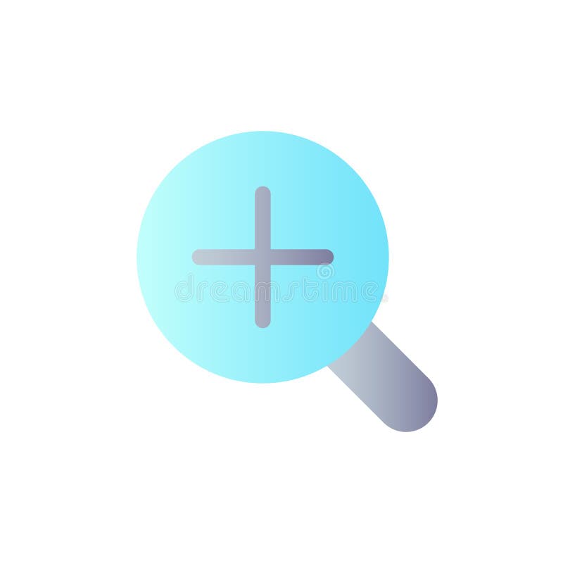 Magnifier and Plus Flat Gradient Color Ui Icon Stock Vector - Illustration of plus, program ...