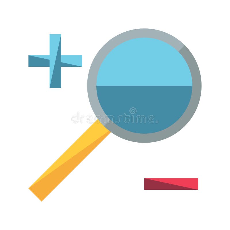 Magnifiers with Plus and Minus Signs Stock Illustration - Illustration ...
