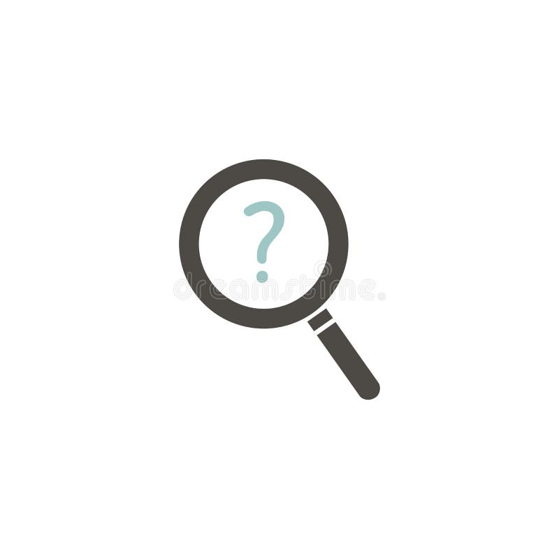 Magnifier with Question Mark. Vector Flat Icon Stock Illustration ...