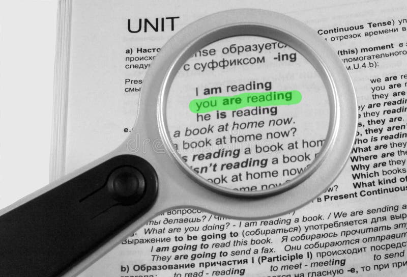 Magnifier for reading stock photo. Image of business - 11880200