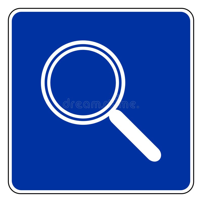 Magnifier and road sign stock vector. Illustration of road - 228344774