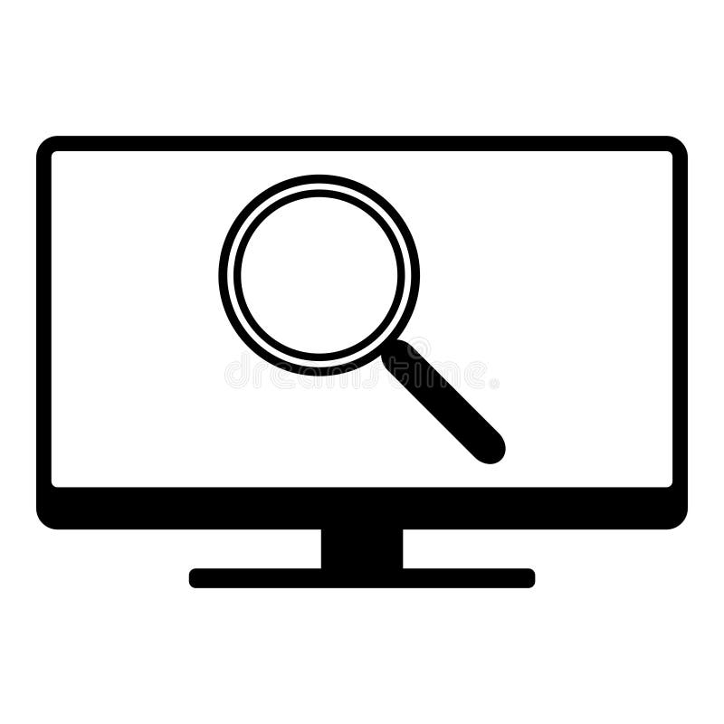 Magnifier and screen stock vector. Illustration of icon - 168422398