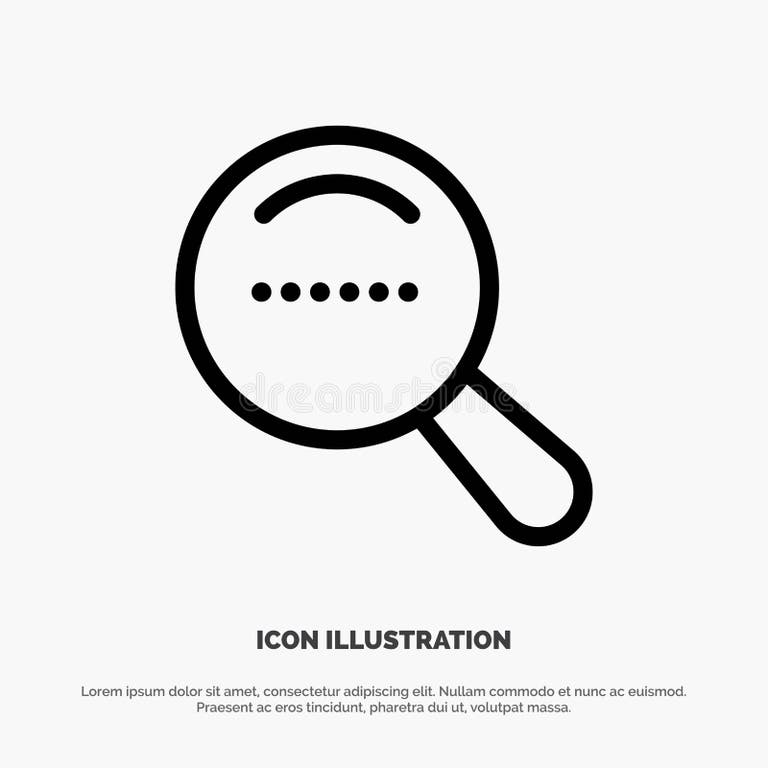 Magnifier, Search, Dote Line Icon Vector Stock Vector - Illustration of ...