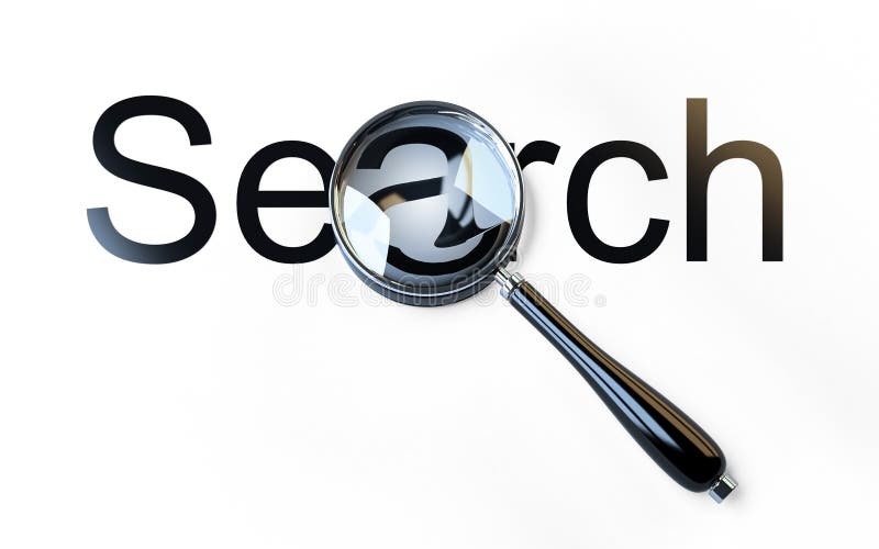 Magnifier and Search word stock illustration. Illustration of search ...