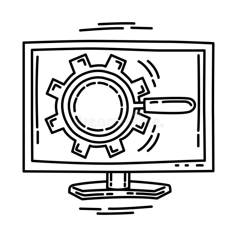 Magnifier Setting Icon. Doodle Hand Drawn or Outline Icon Style Stock ...