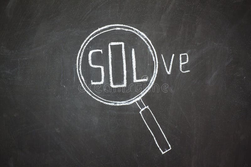 Magnifier and Solve word stock photo. Image of word, discover - 58506996