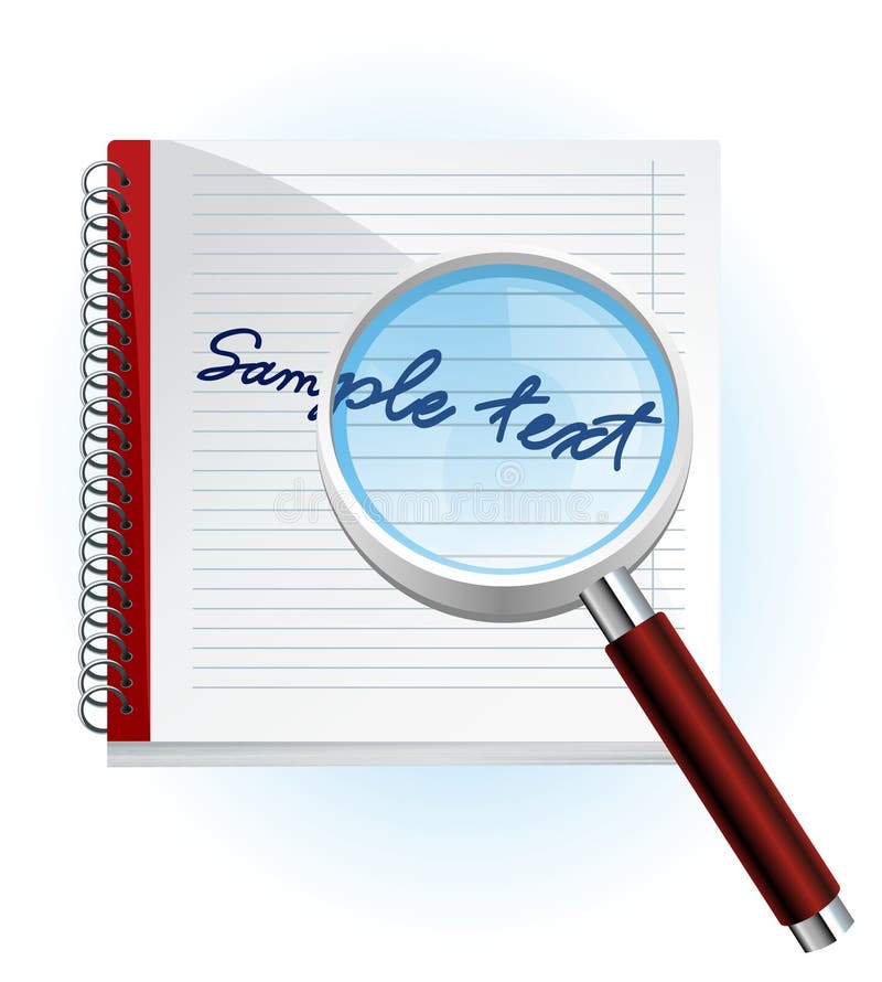 Magnifier with text stock vector. Illustration of personal - 7283851