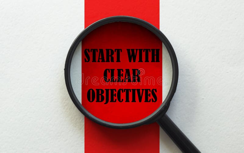 Start with Clear Objectives. Text Label in the Banner Plate Stock Image ...