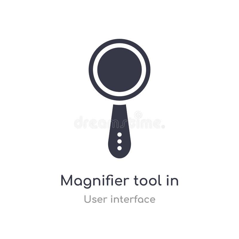 Magnifier Tool in Vertical Position Interface Outline Icon. Isolated ...
