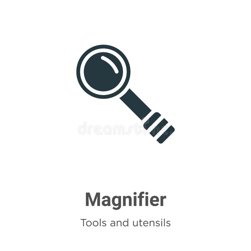 Magnifier Vector Icon on White Background. Flat Vector Magnifier Icon ...