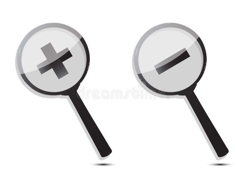 Magnifiers icons stock vector. Illustration of large - 18744663