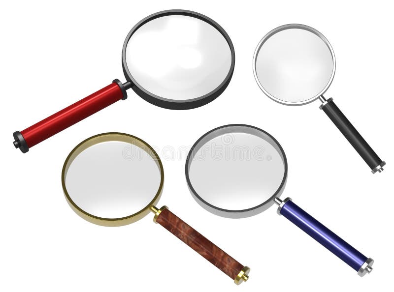 Magnifiers Isolated on White. Stock Illustration - Illustration of ...