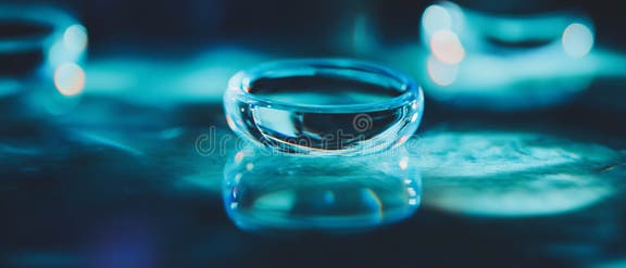 Magnifying Effect and Smooth Texture of Glass Lenses in Calming Blue ...