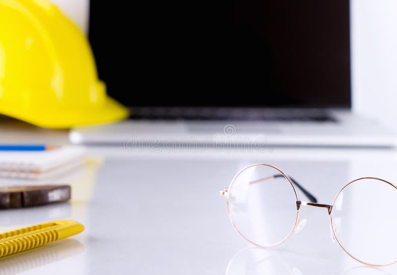 Magnifying Eyeglasses on Engineer Office Stock Photo - Image of ...